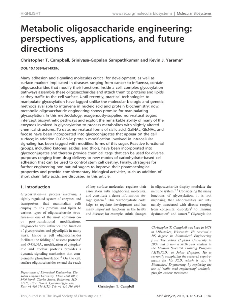 Campbell 2007 MGE Review | PDF | Cell Biology | Biochemistry