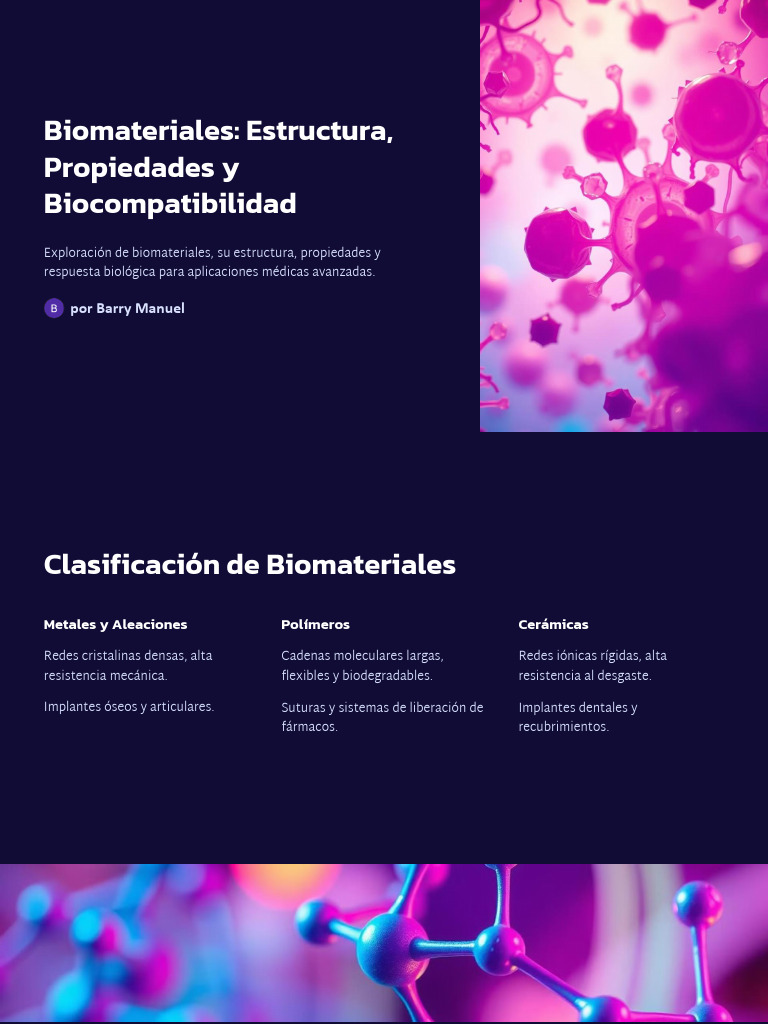 Biomateriales y Biocompatibilidad Médica | PDF