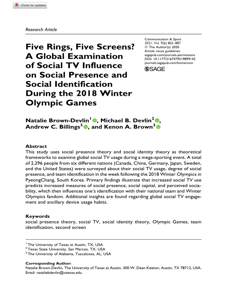 Five Rings, Five Screens? A Global Examination of Social TV Influence ...