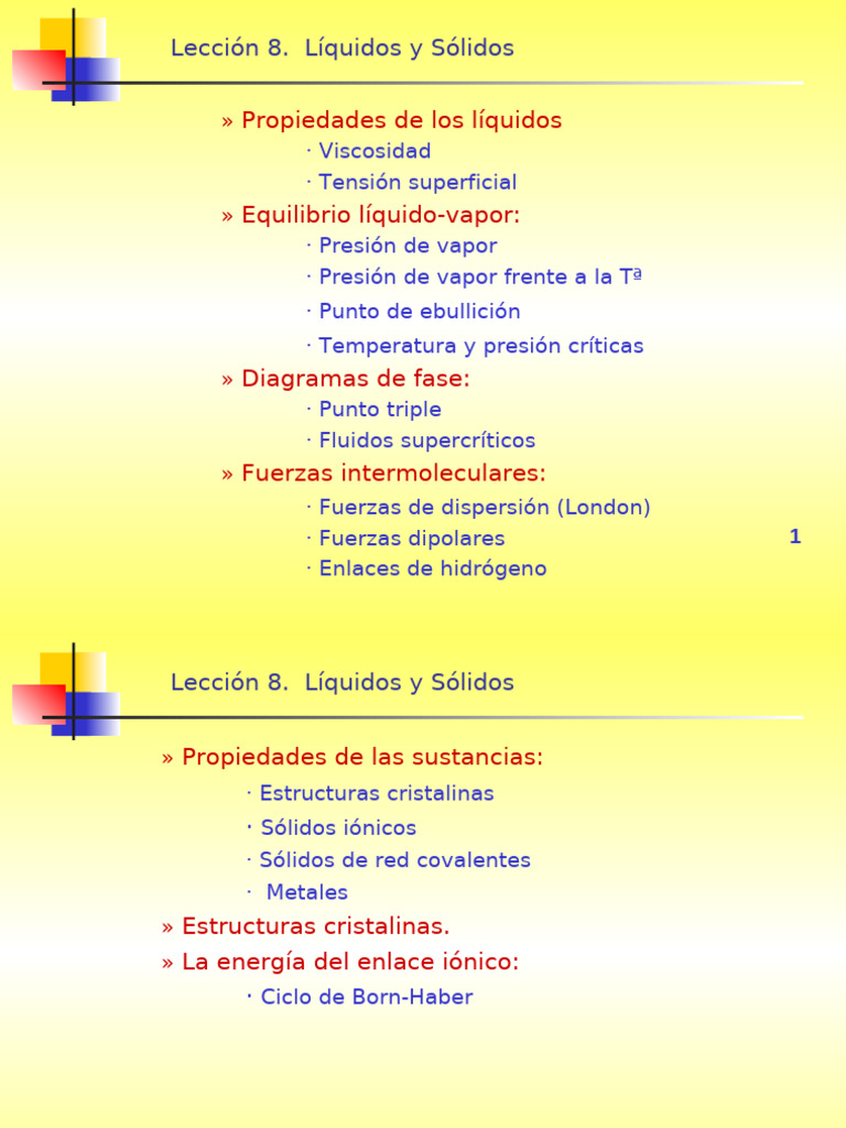 8 - 1 - Solidos y Liquidos | PDF | Líquidos | Vapor