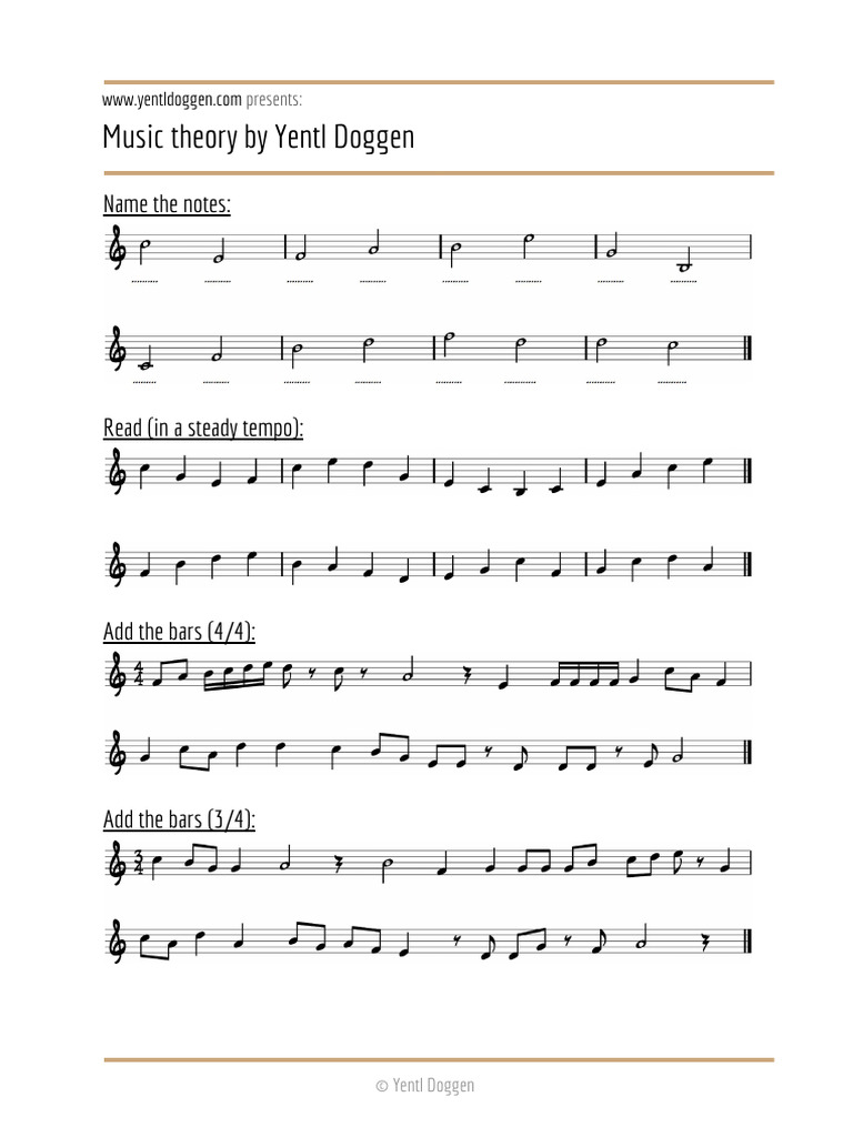 Music Theory Exercises for Beginners | PDF