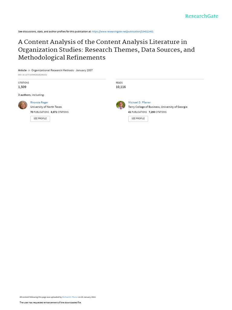 Content analysis | PDF | Methodology | Qualitative Research
