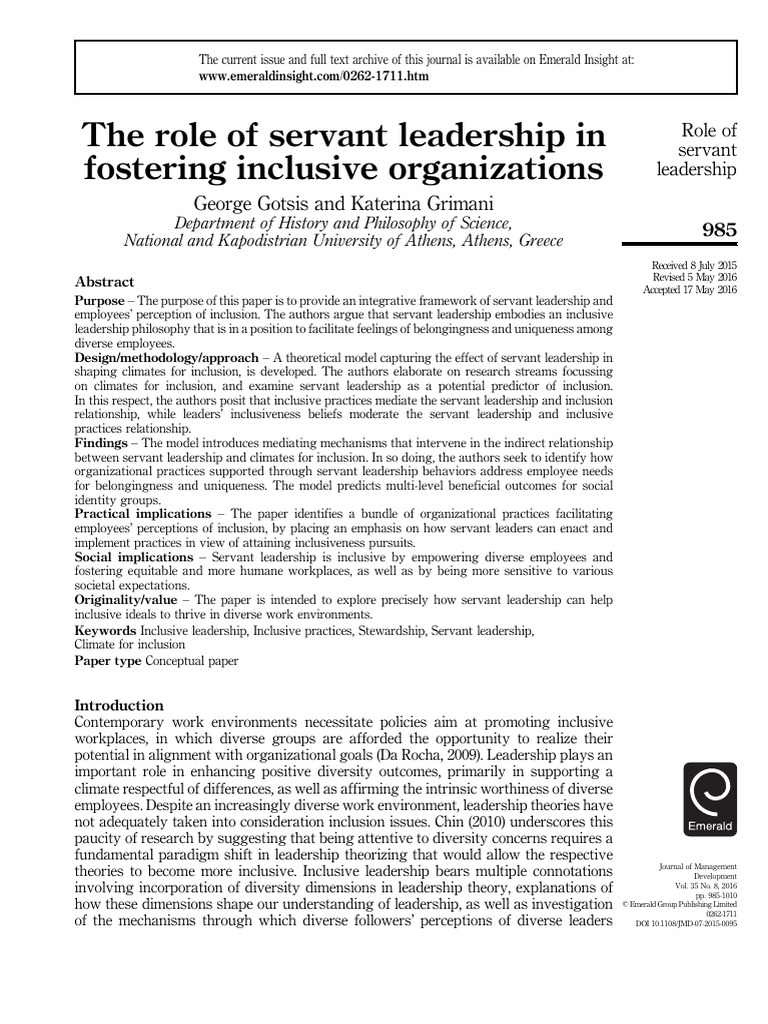 10 1108 - JMD 07 2015 0095 | PDF | Leadership | Servant Leadership