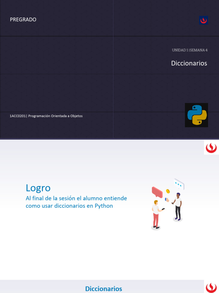 Semana 04 - Diccionarios | PDF | Python (lenguaje de programación) | Ciencias de la Computación