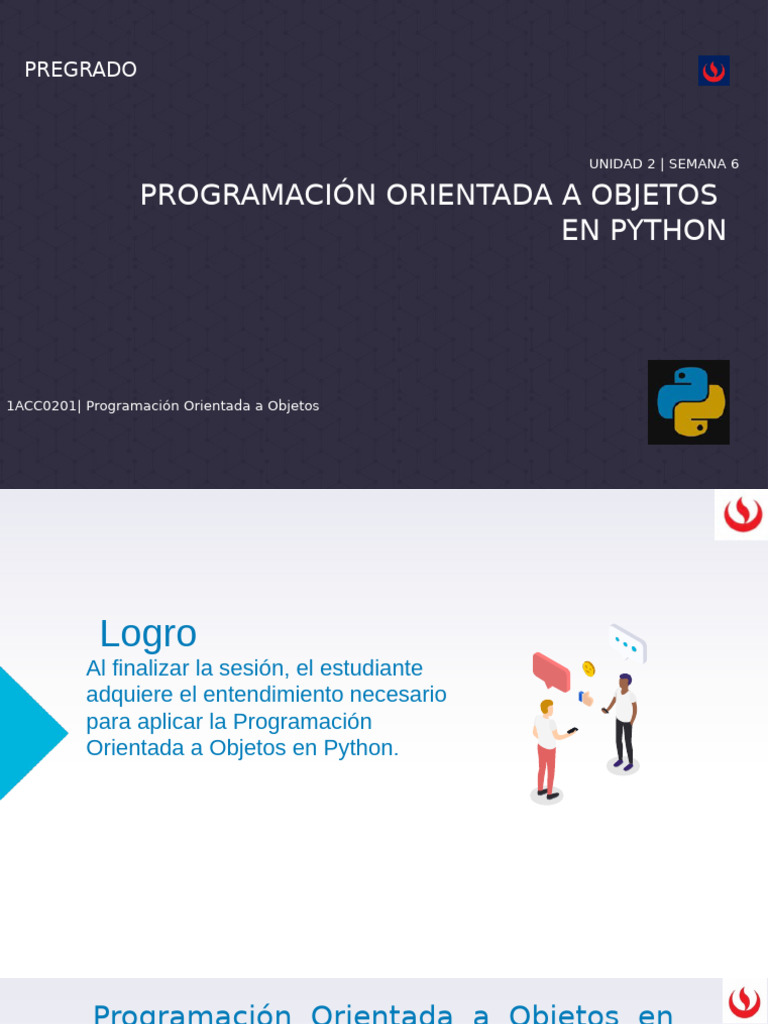 Semana 06 - POO en Python | PDF | Objeto (informática) | Python (lenguaje de programación)