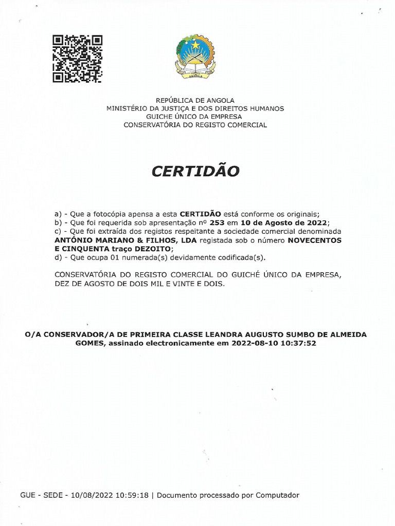 Certidão Amf | PDF