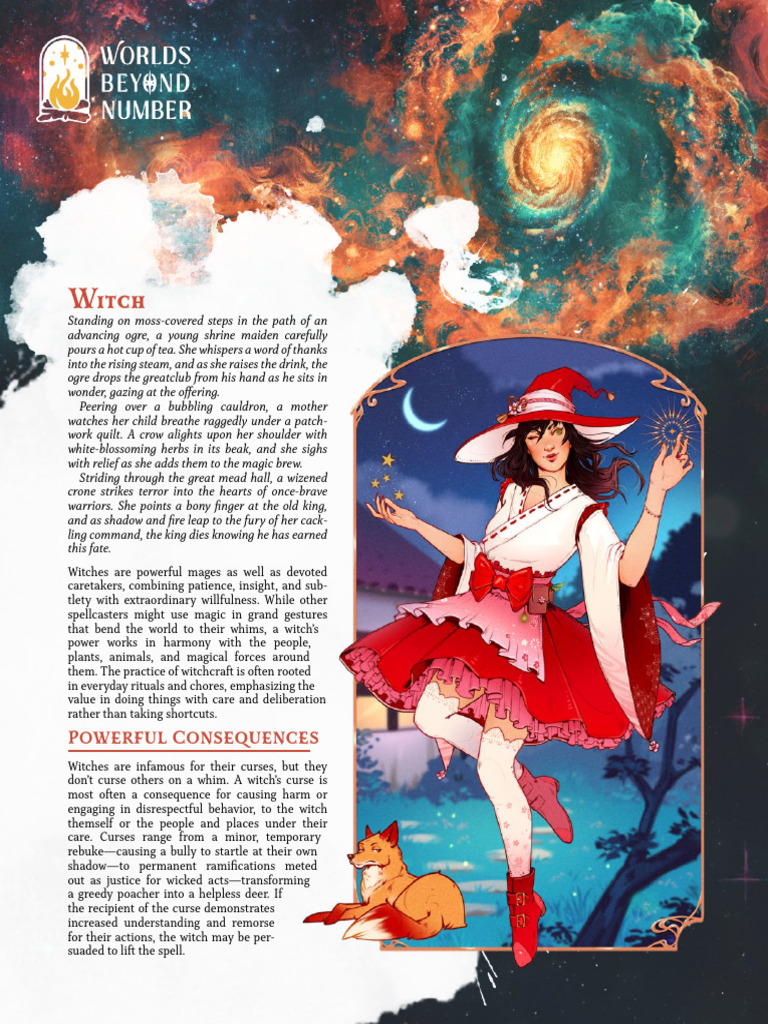 Witch Class Overview and Features | PDF | Witchcraft | Mythological Powers