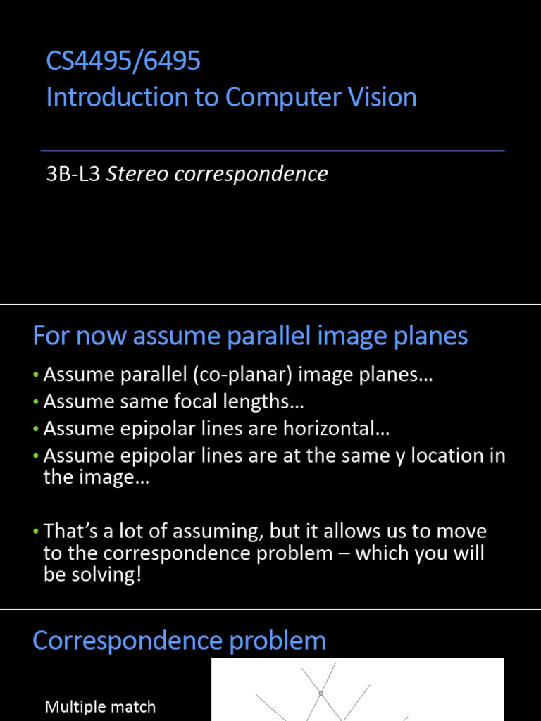 3B-L3 Stereo Correspondence | PDF | Digital Signal Processing | Imaging