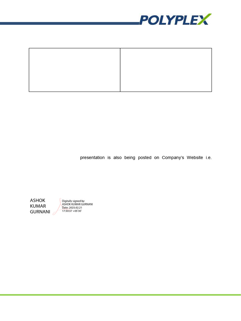 Symbol: Polyplex BSE Scrip Code: 524051: Ashok Kumar Gurnani | PDF | Recycling | Polyethylene
