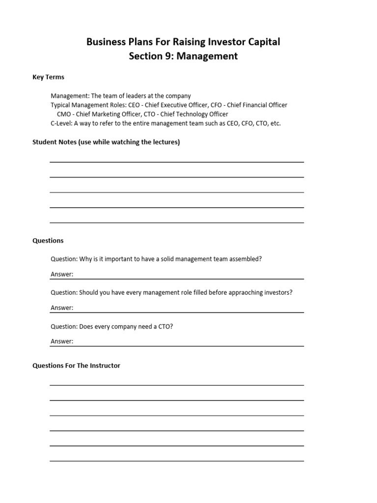 Management Roles in Startups | PDF