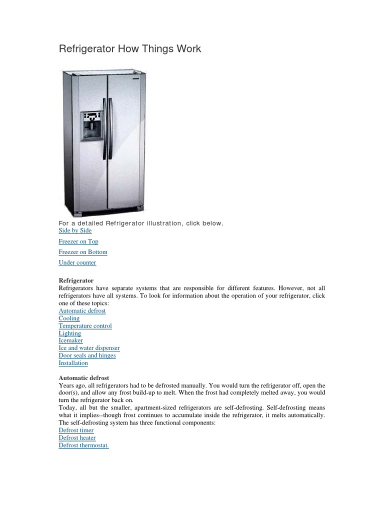 Refrigerator How Things Work | PDF | Refrigerator | Cold