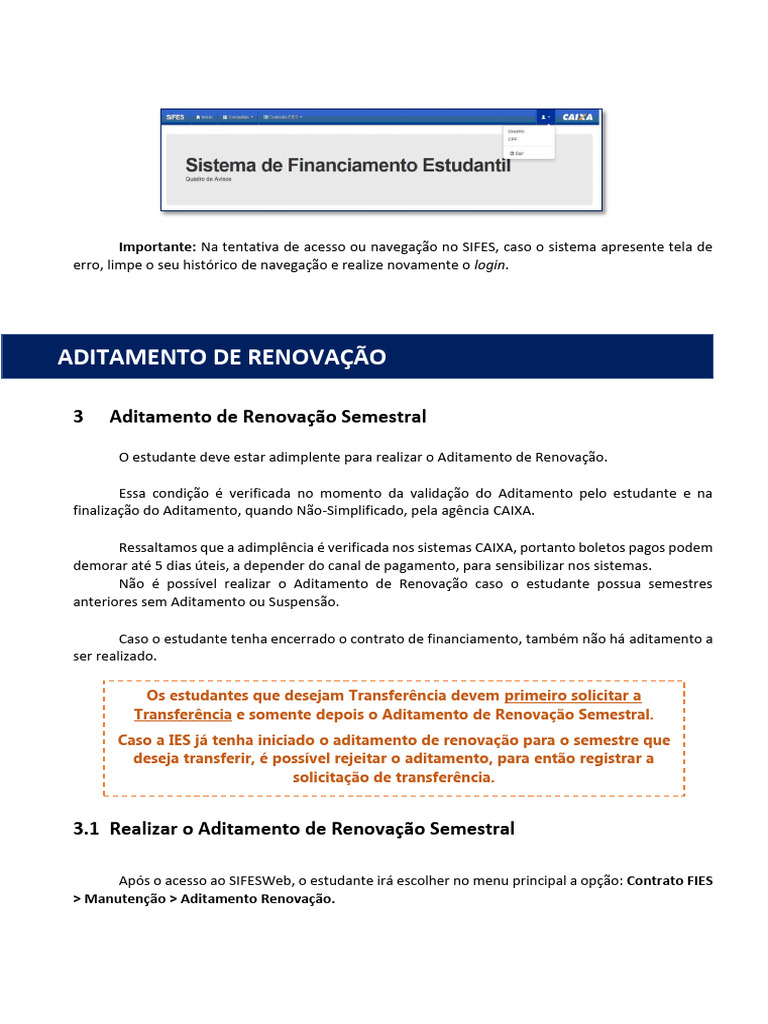 Como Realizar o Aditamento Novo Fies | PDF