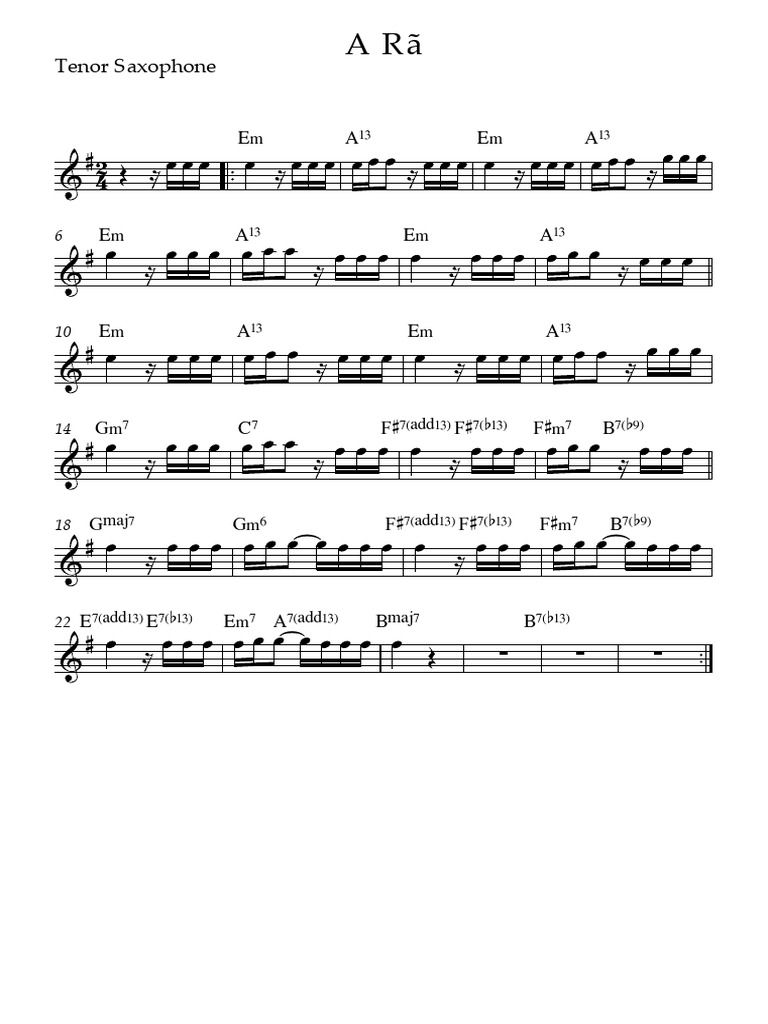 E A13 E A13: Tenor Saxophone | PDF