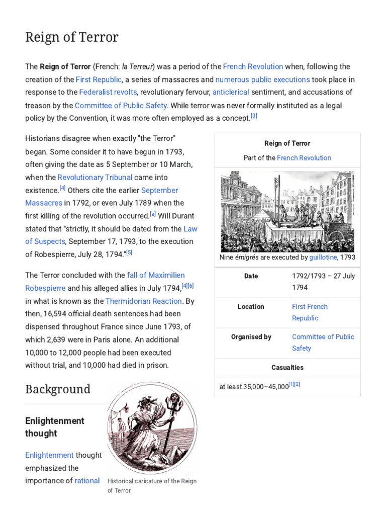 Reign of Terror - Wikipedia | PDF | Reign Of Terror | Maximilien ...