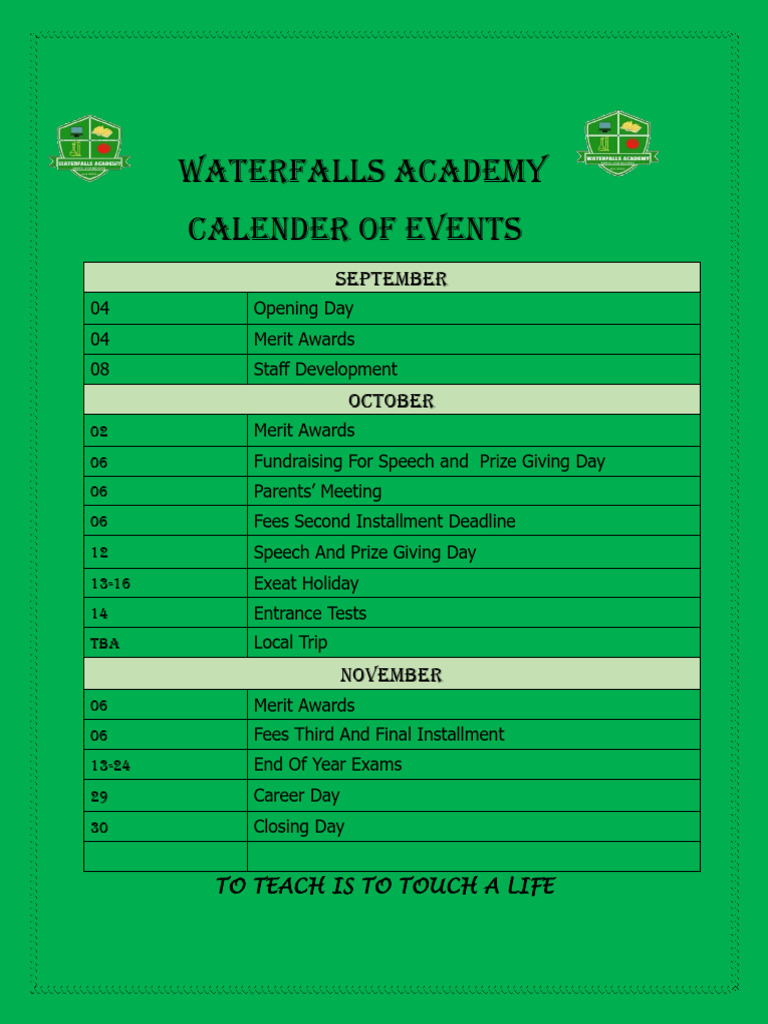 Calender of Events | PDF