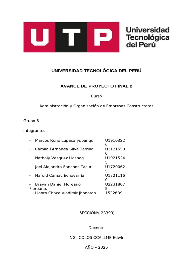 Avance de Proyecto Final 2 ADMINISTRACION DE EMPRESAS | PDF | Salario | Derecho laboral