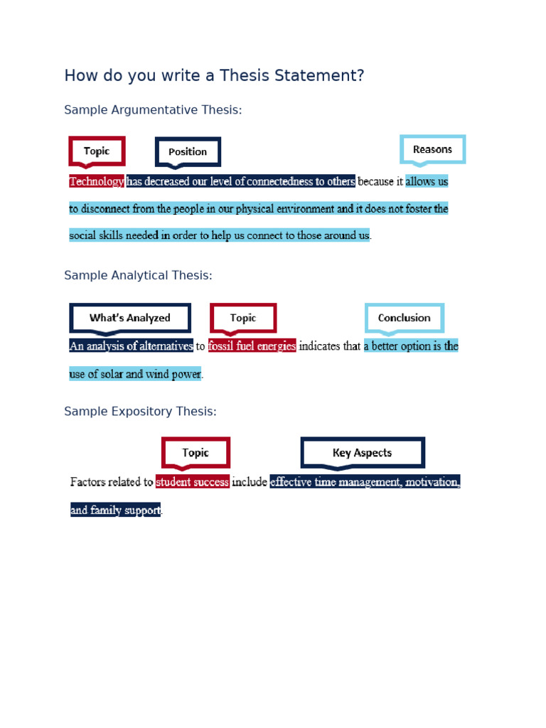 How Do You Write a Thesis Statement | PDF