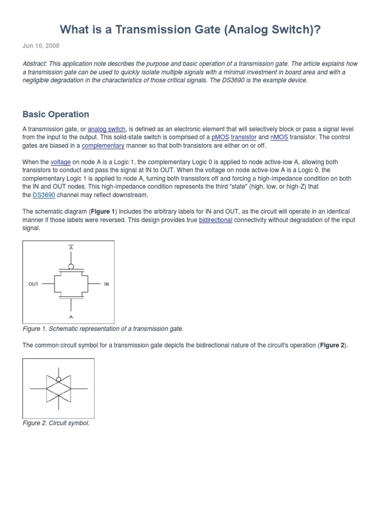 Bilateral Switch | PDF | Switch | Electronic Circuits