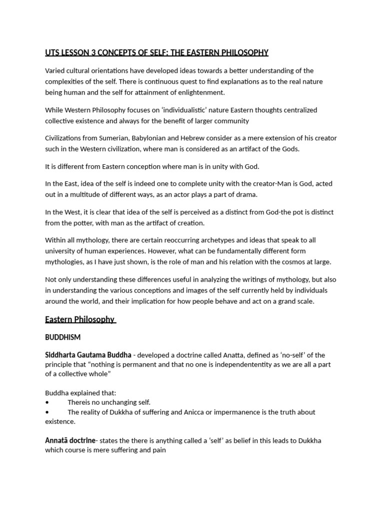 Uts Lesson 3 Concepts of Self | PDF | Ātman (Hinduism) | Brahman