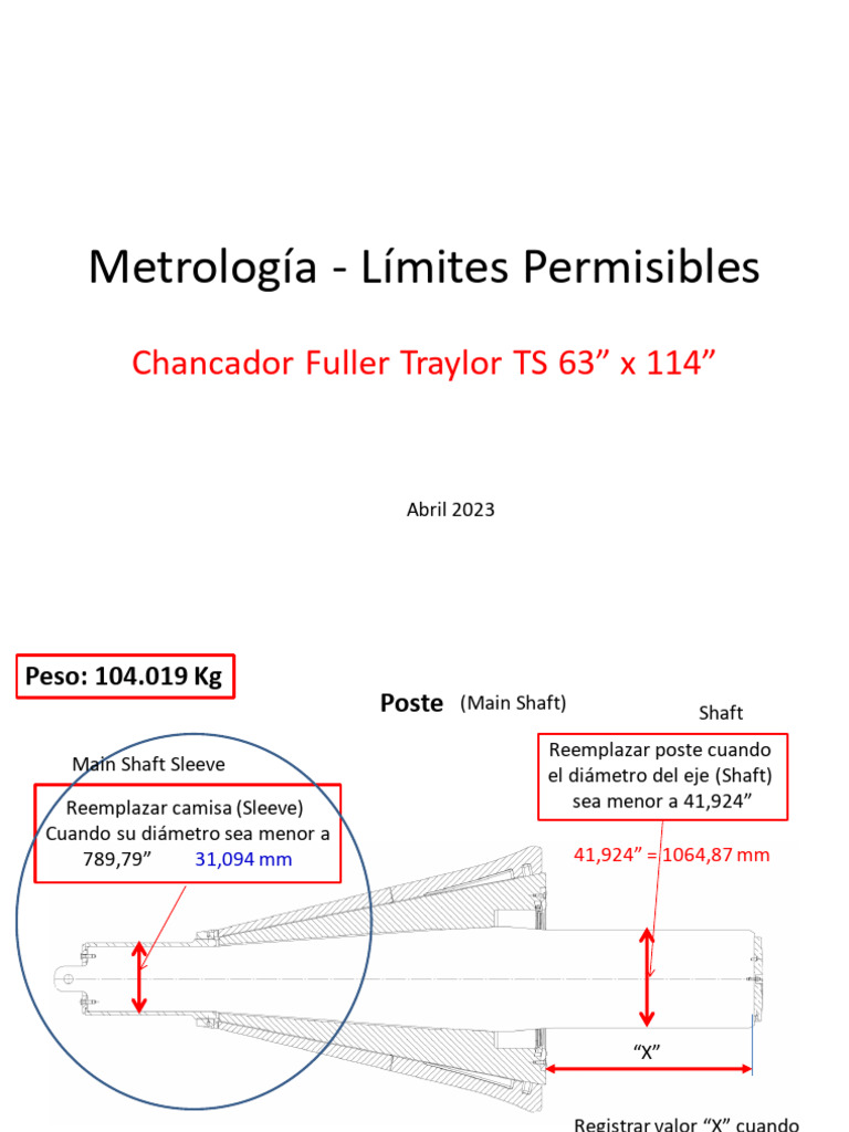 Metrología Chancador Primario 63 X 114 TS REV 1 | PDF