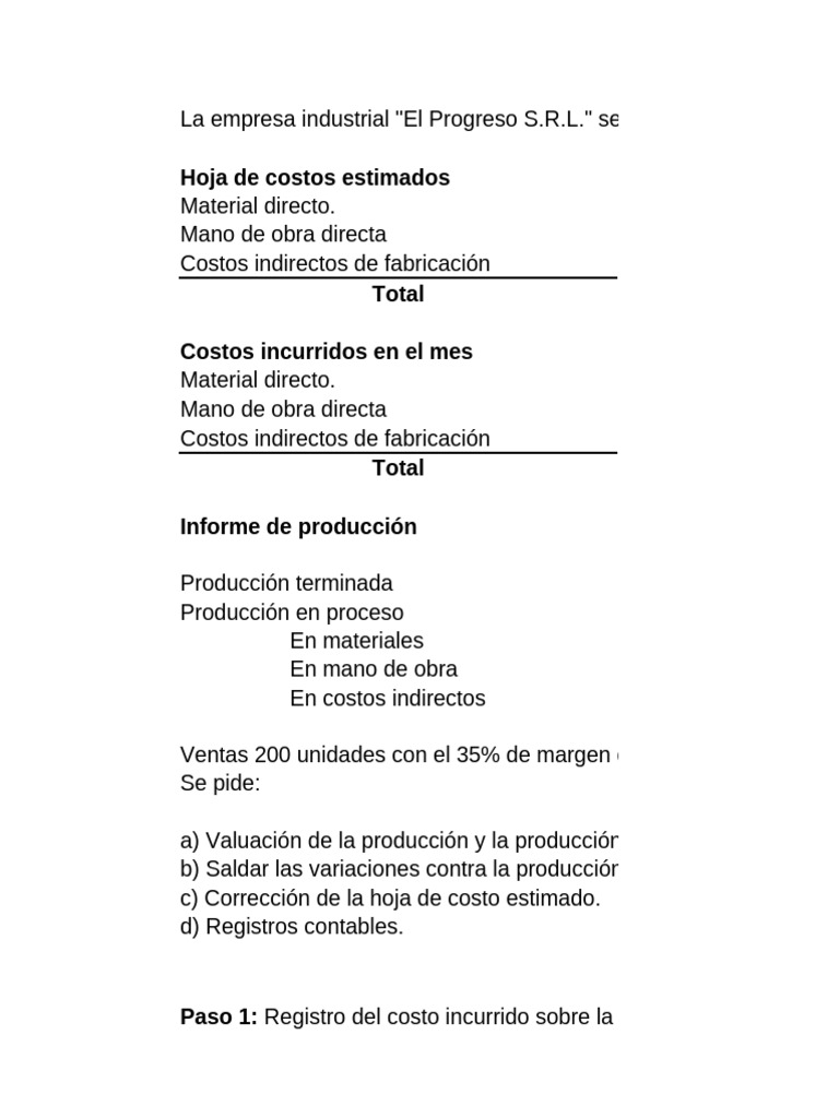 Costos Estimados y Estandar - BARZON | PDF | Contabilidad | Factura