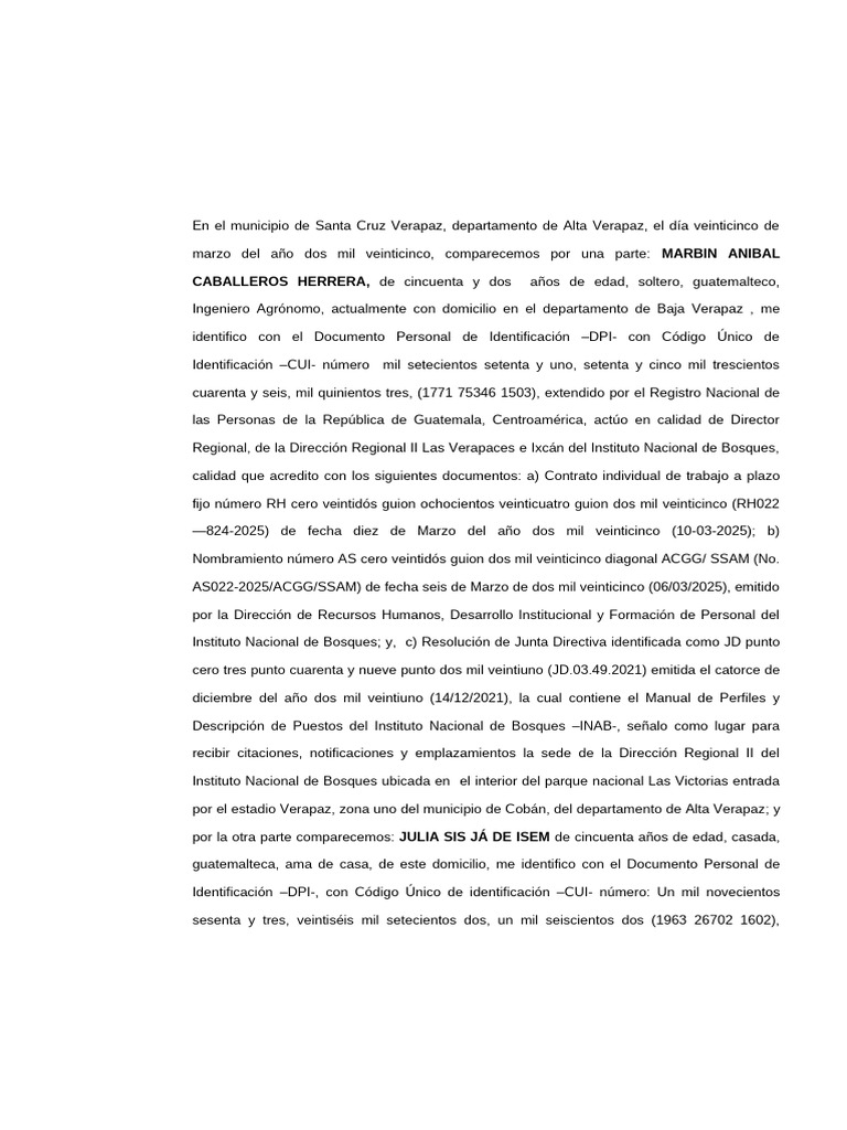 Contrato de Compromiso JULIA SIS Nuevo | PDF | Guatemala | Los bosques