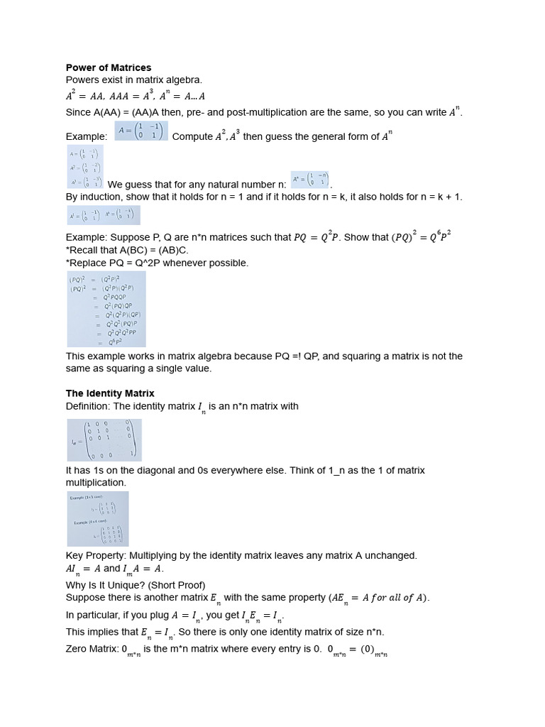 ECON 1540 Matrix Algebra P2 | PDF | Matrix (Mathematics) | Functional Analysis