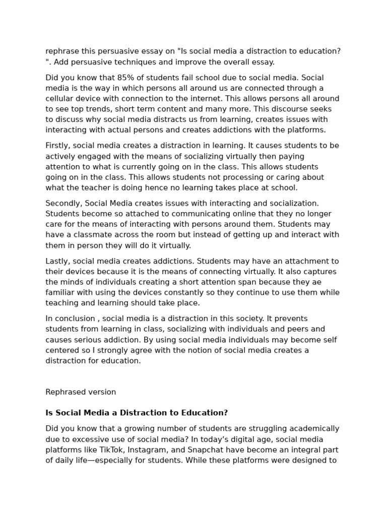 English Persusasive Essay | PDF | Disciplines | Behavioural Sciences