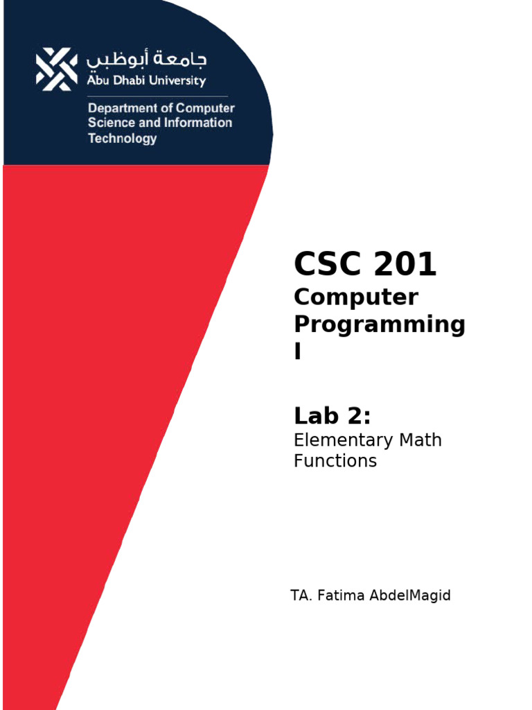 Csc201 Lab 2 - Fall24-25 Completed | PDF | Trigonometric Functions | Elementary Mathematics