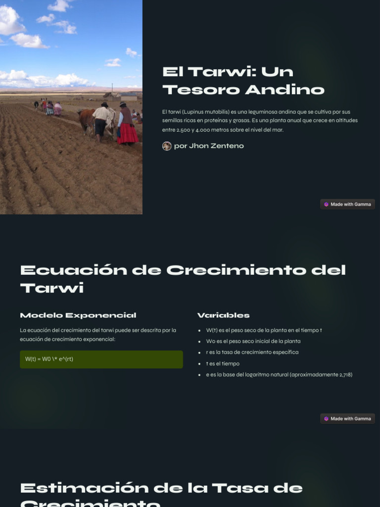 Tarwi: Cultivo y Crecimiento Andino | PDF | Botánica