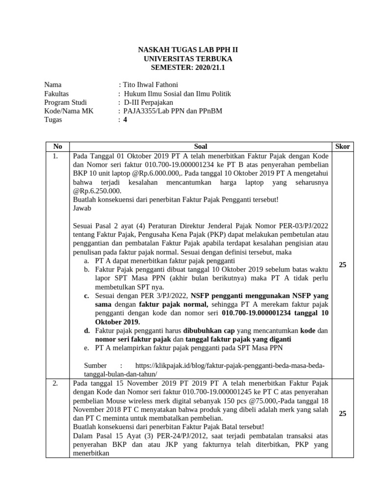 TUGAS 4 LAB PPN Dan PPNBM TITO IHWAL FATHONI | PDF