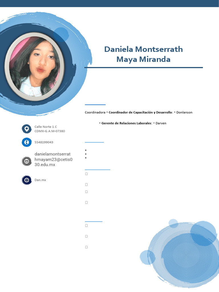 CURRICULUM-Maya Miranda Daniela Montserrath.Grupo-209 | PDF