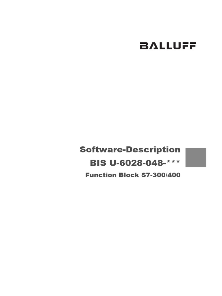 Software-Description BIS U-6028-048 - : Function Block S7-300/400 | PDF ...