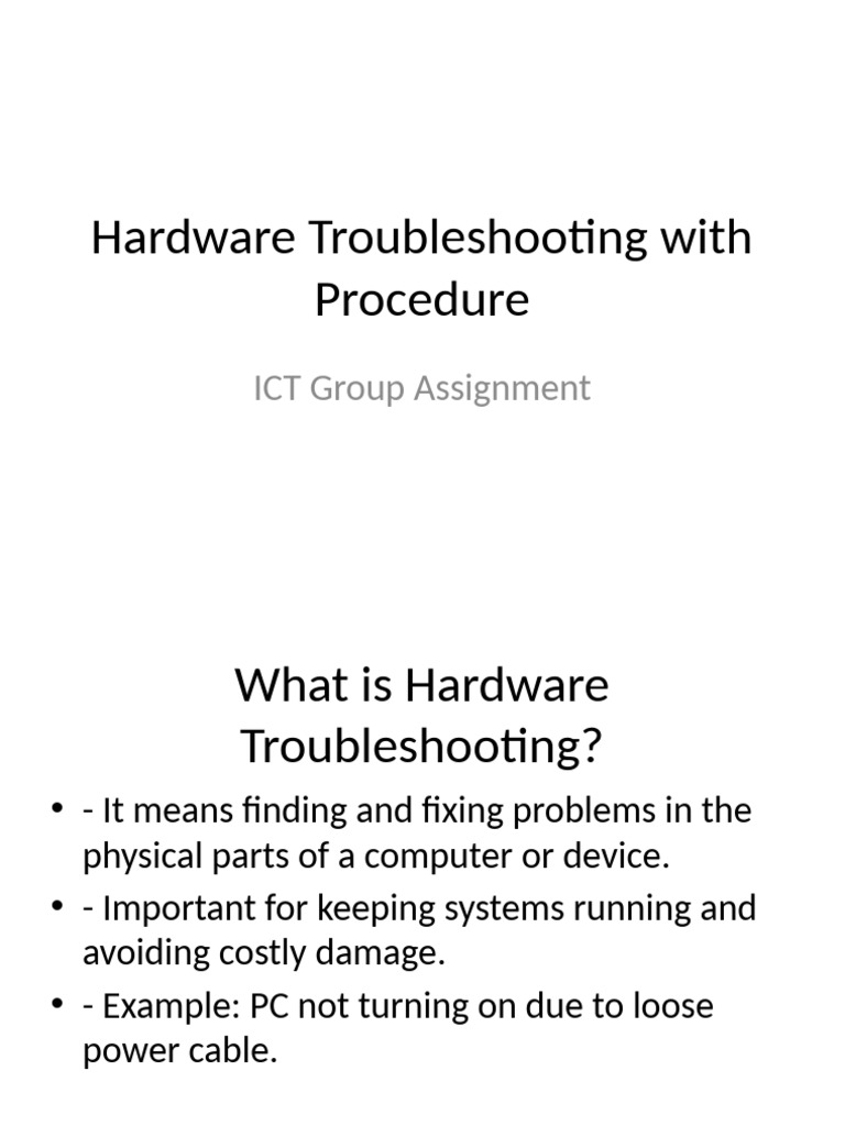 Hardware_Troubleshooting_Presentation | PDF