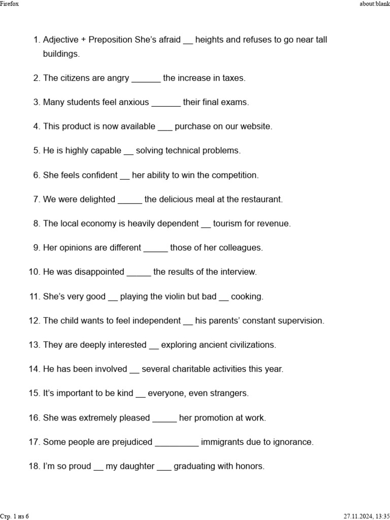 Complete Advanced Dependent Prepositions Module 4 | PDF