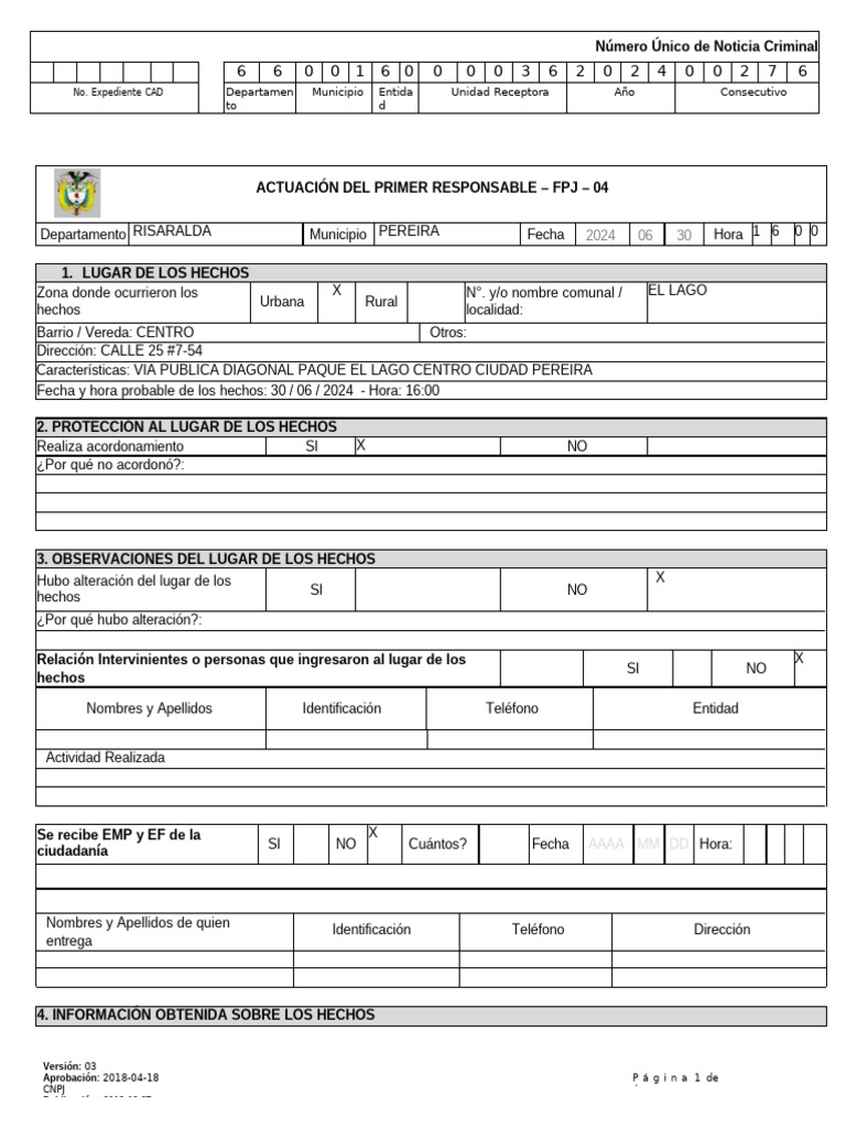 Actuación Primer Respondiente | PDF