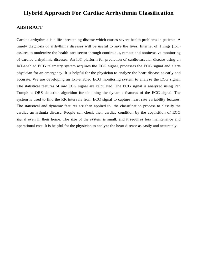 Cardiac ML and Hardware Synopsis | PDF | Electrocardiography | Heart