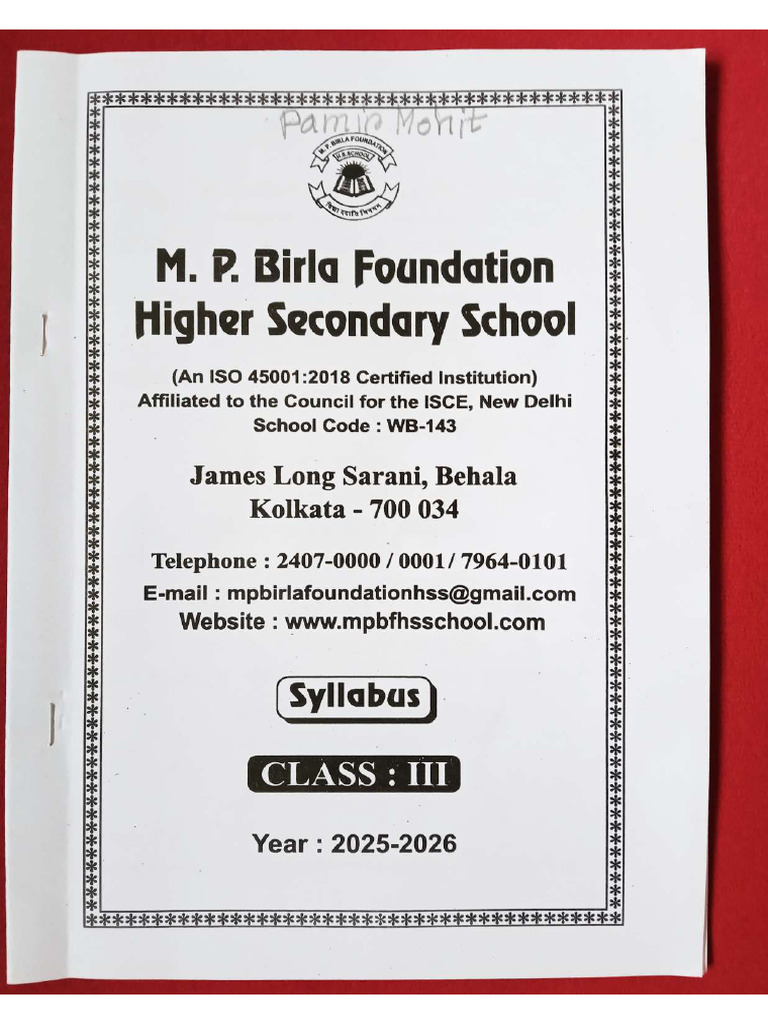 MPB Iii 2025-26 Syllabus | PDF