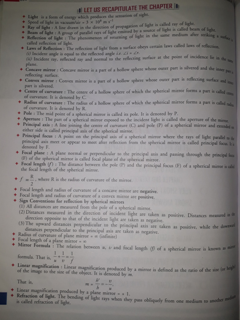 Light (Class 10th) | PDF