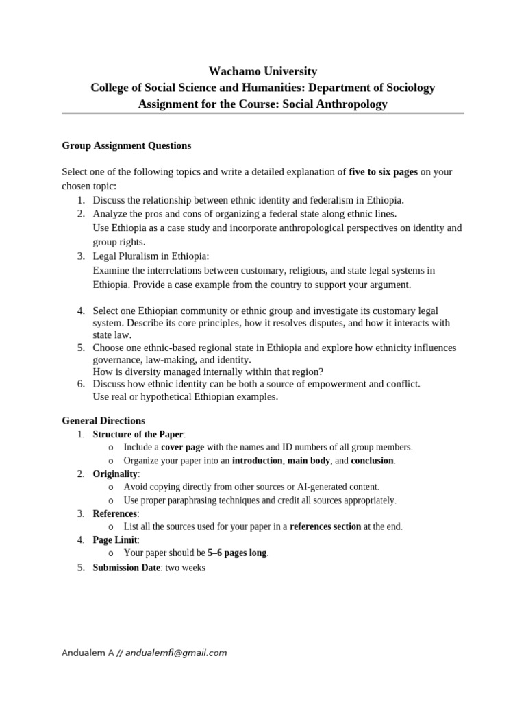 WcU SoAn1012 Group Assignment To Law Students | PDF