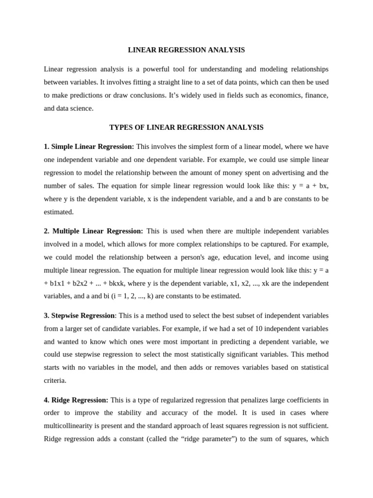 Linear Regression Analysis | PDF | Regression Analysis | Linear Regression