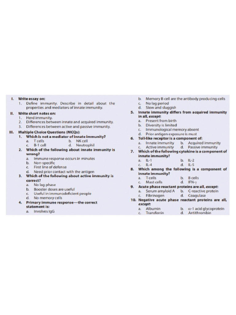 Immunology MCQ | PDF