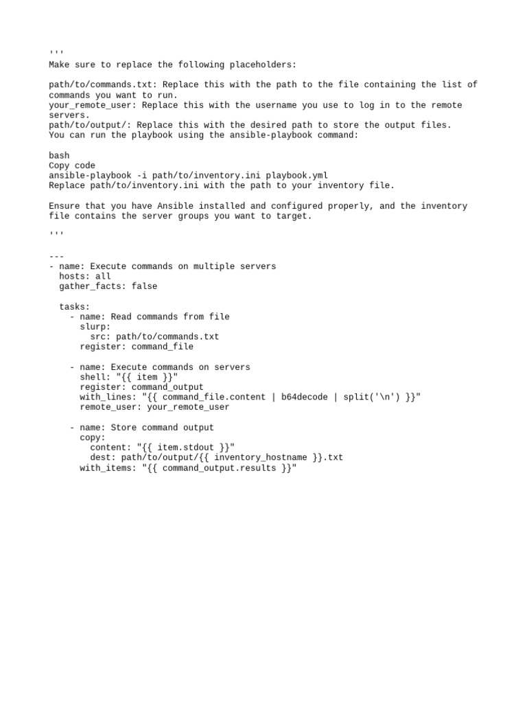 Ansible-playbook-to-run-the-commands-4-Output-in-singlefile | PDF
