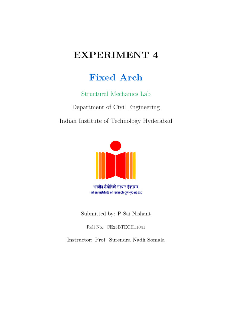 Ce23btech11041 Fixed Arch | PDF | Experiment | Force