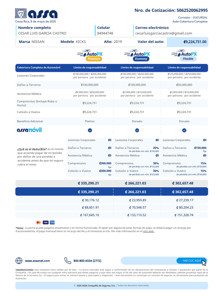 Seguro Assa Nissan2019 | PDF | Transporte de tierra | Vehículos