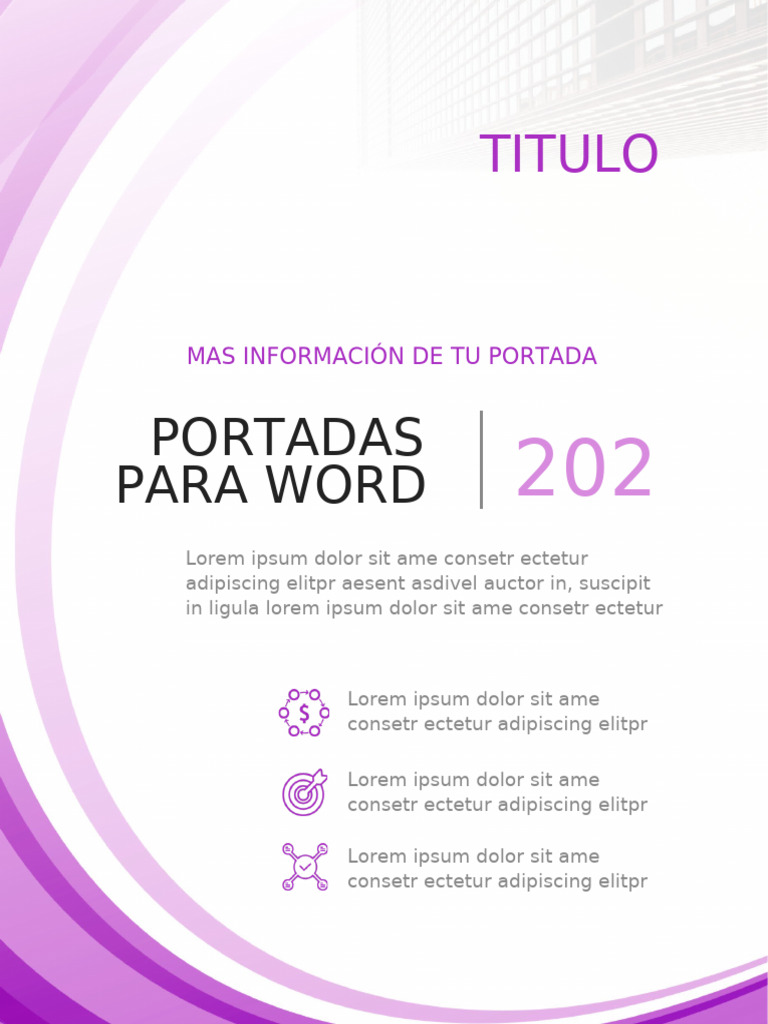 Portada de Word Color Rosado | PDF