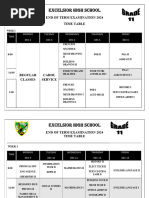 Excelsior High School Grade 8 Timetable 2024-2025 | PDF