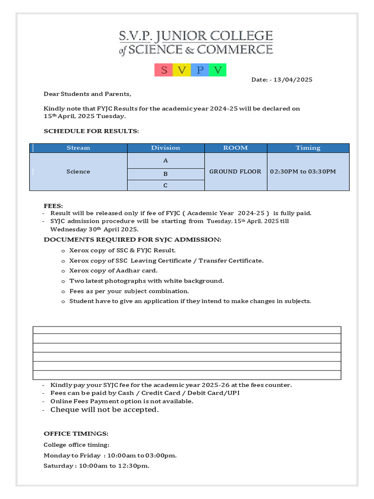 FYJC RESULT 2024-25 - Copy-1 | PDF