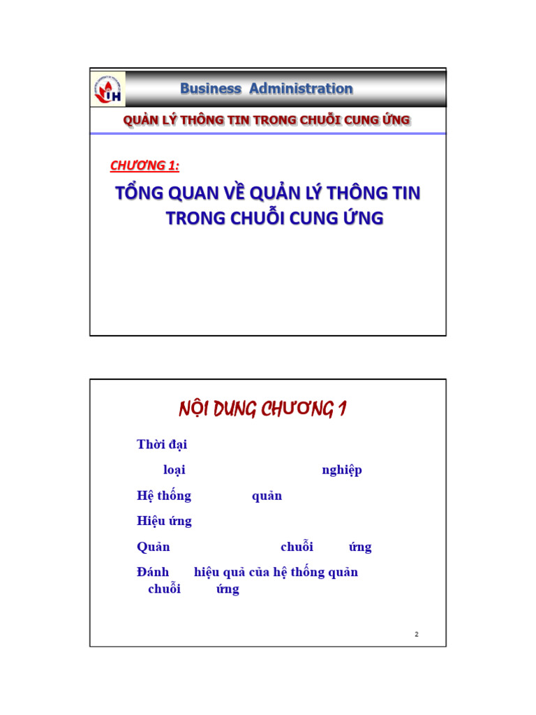 CH1 - Tong Quan QLTT Trong Chuoi Cung Ung | PDF