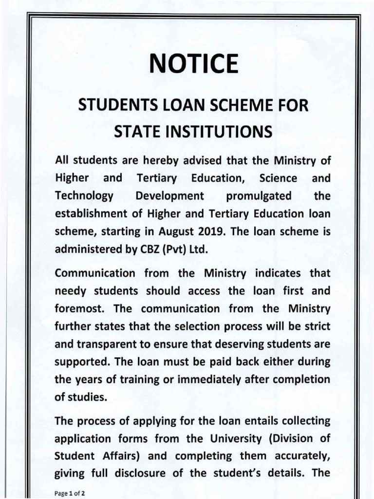 Nust Student Loan Application Form 2020 | PDF